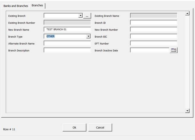 Case Scenario: How to add Branches to existing Banks